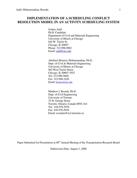 Pdf Implementation Of Scheduling Conflict Resolution Model In Activity Scheduling System