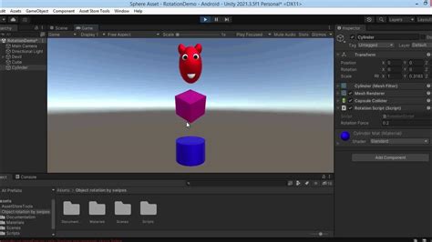 Unity Object Rotation By Swipes Pcandroid Youtube