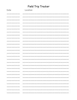 Field Trip Tracker By Arrinn Doner TPT