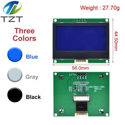 Tzt 12864 Iic โมดูล Lcd 128x64 I2c St7567s Cog จอแสดงผลหน้าจอ Board Lcm 128x64จุดสำหรับ Arduino