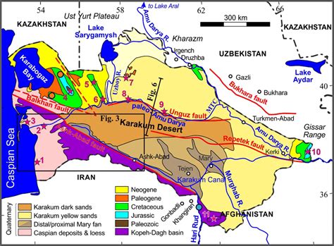 Karakum Desert Physical Map