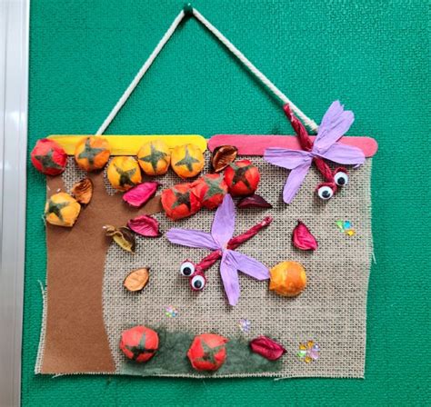 가을 감나무 잠자리 잠자리 그림 창의적인 활동 어린이 미술 활동