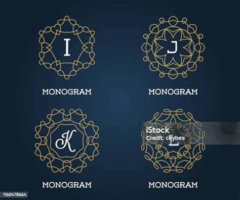 모노그램 디자인 템플릿 세트입니다 편지 벡터 일러스트 프리미엄 우아한 품질입니다 컬렉션 팩 문장에 대한 스톡 벡터 아트 및 기타