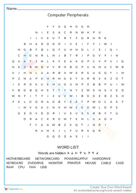 Computer Peripherals Worksheet