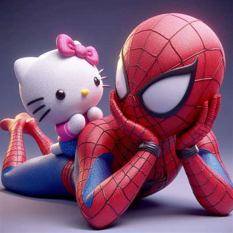 Hello Kitty And Spider Man Matching Couple Profile Picture In 2024