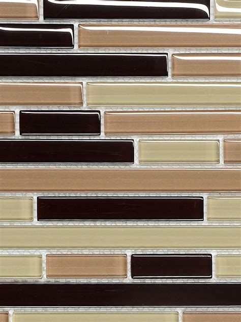 Brown Beige Glass Mosaic Kitchen Backsplash Tile