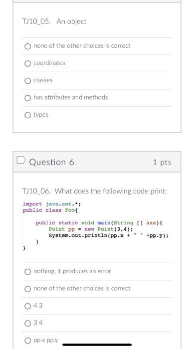 Solved Tj1005 An Object None Of The Other Choices Is