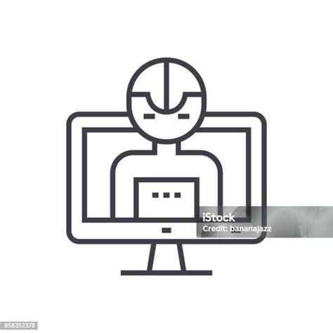 인공 지능 컴퓨터 벡터 라인 아이콘 기호 그림 배경 편집 가능한 선 Cpu에 대한 스톡 벡터 아트 및 기타 이미지 Cpu