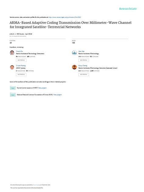 Arma Based Adaptive Coding Transmission Over Milli Download Free Pdf