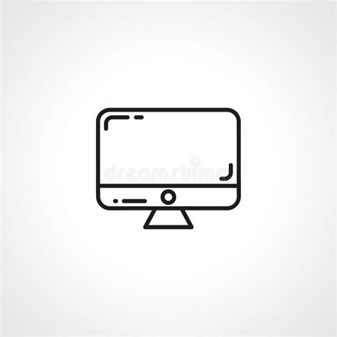 Computer Line Icon Computer Monitor Icon Desktop Computer Icon Stock Vector Illustration Of