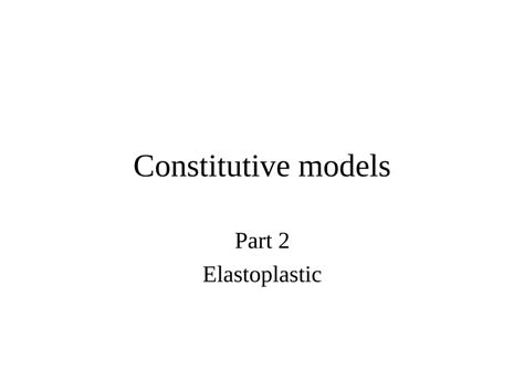 Pdf Soil Constitutive Models