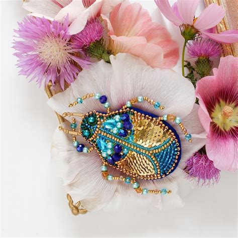 Beaded Broach Etsy
