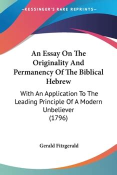 An Essay On The Originality And Book By Gerald Fitzgerald