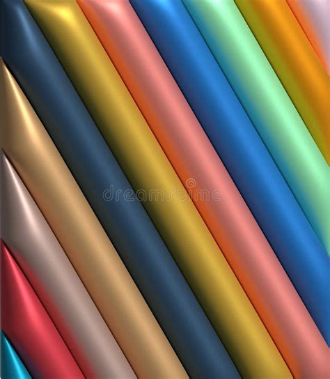 Multicolored Inflated Lines With A Shiny Surface 3d Rendering Illustration Stock Illustration