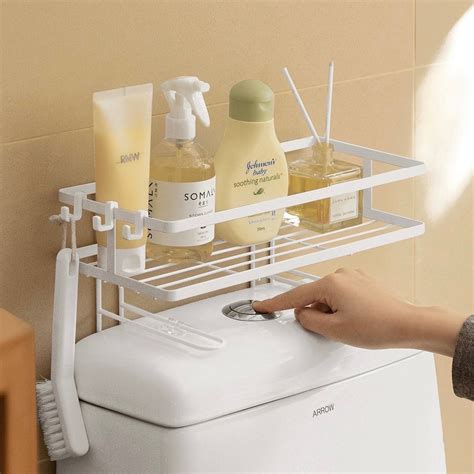 ชั้นวางของบนชักโครก ชั้นวางของในห้องน้ำ ไม่ต้องเจาะผนัง Line Shopping