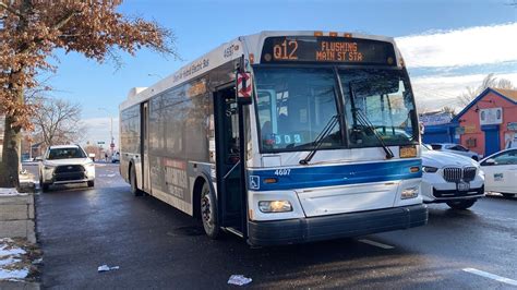 ᴴᴰ Mta Nyct 2010 Orion Vii Ng Hybrid 4697 On The Q12 Bus Sanford Av