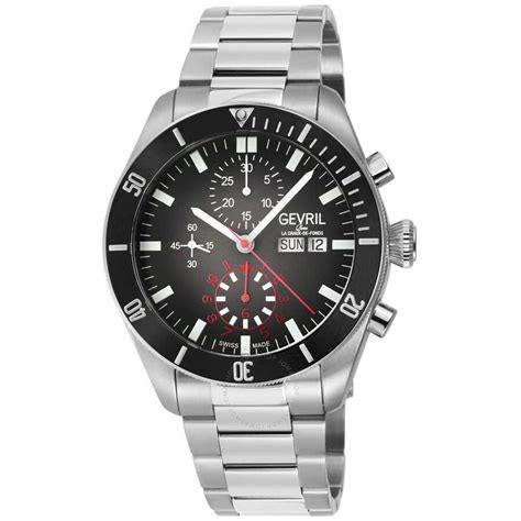 Gevril Yorkville Chronograph Automatic Black Dial Men Gem