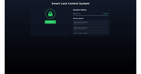 Smart Lock Dashboard Free React Tailwind Component