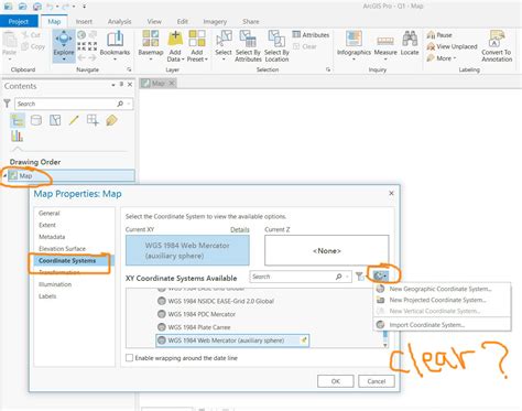 How To “clear” The Coordinate System Of The “map” Esri Community