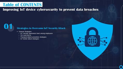 Improving Iot Device Cybersecurity To Prevent Data Breaches Table Of Contents Iot Ss
