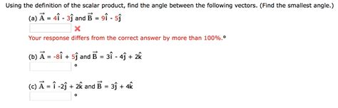 Solved Using The Definition Of The Scalar Product Find The Chegg Com