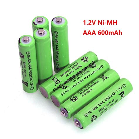 1 2v Ni Mh Aaa Batteries 600mah Rechargeable Nimh Battery 1 2v Ni Mh