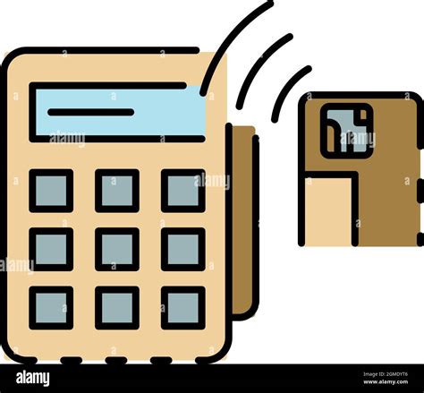 Nfc Terminal Card Payment Icon Outline Nfc Terminal Card Payment Vector Icon Color Flat