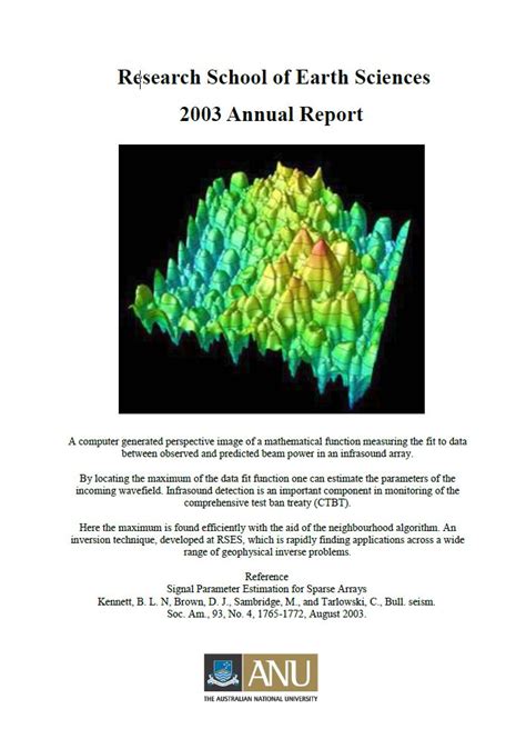 2003 Anu Research School Of Earth Sciences