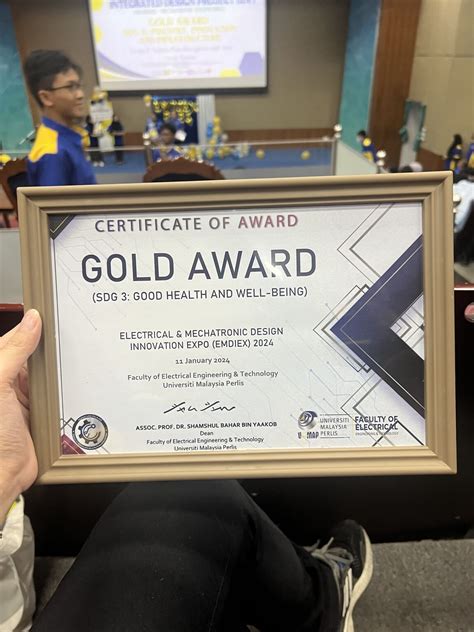 Farah Rafael On Linkedin Received The Gold Award At The Electrical And Mechatronic Design Innovation