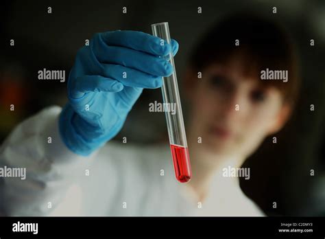 Laboratory Technicianassistant Wearing A White Lab Coat And Blue