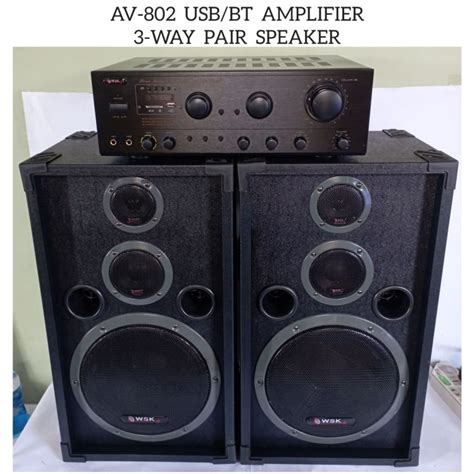 Set Av 802 Usbbt Amplifier And 15 3 Way Pair Speaker 1535 Lazada Ph
