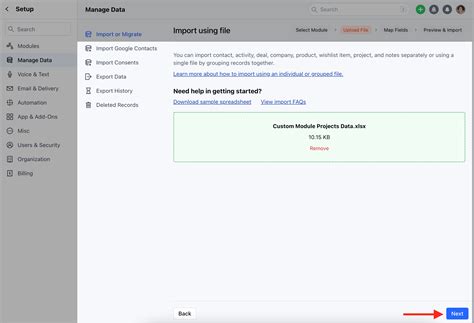 Import Records To Custom Module Salesmate