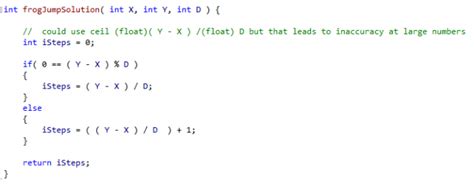 Codility Solution Frog Jump James Kitchen Games