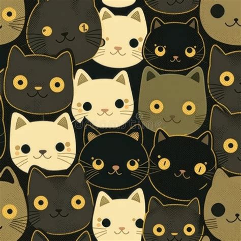 Repeating Cat Patternneural Network Ai Generated Stock Illustration