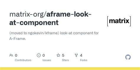 github matrix org aframe look at component moved to ngokevin kframe