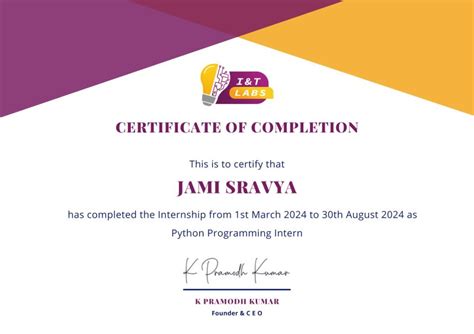 Pythonprogramming Internship Jami Sravya
