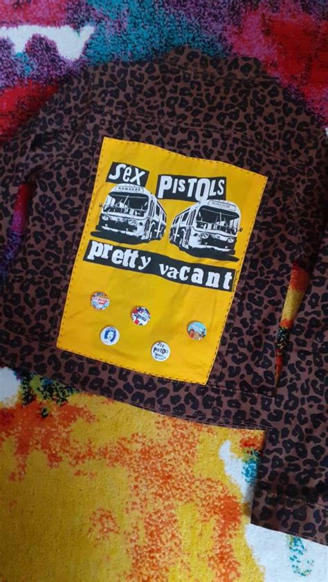 Sex Pistols Leopard Print Denim Jacket Pretty Vacant Etsy Uk