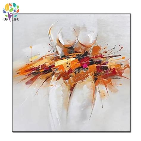 Hand Painted Modern Designed Nude Woman Oil Painting On Canvas Wihte