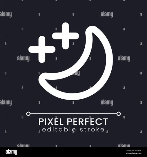 Sleep Mode Pixel Perfect White Linear Ui Icon For Dark Theme Stock Vector Image And Art Alamy