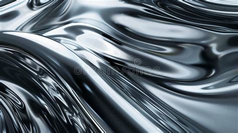 Ai Generated Illustration Of Abstract Metallic Texture With Shiny Reflective Surface Stock