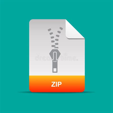 Zipped File Icon Isolated On White Background Stock Vector Illustration Of Front Template