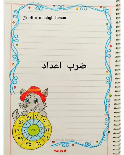 نقاشی مخصوص جدول ضرب ویژه دانش آموزان کلاس سوم ابتدایی