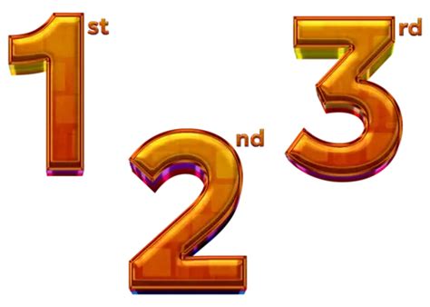 First Second And Third Number Blue 3d First Second And Third Number