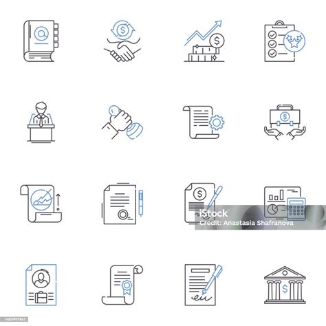 정책 줄 아이콘 컬렉션입니다 규정 거버넌스 지침 의정서 헌법 규칙 법령 벡터 및 선형 그림 지시문 명령 조례 개요 표지판 세트 Ordination에 대한 스톡 벡터 아트 및