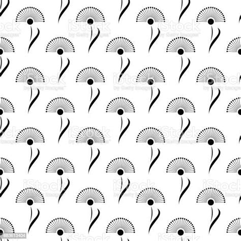 원활한 꽃 벡터 패턴입니다 꽃으로 대칭 흑백 배경입니다 장식 꽃의 시리즈 및 장식 완벽 한 패턴을 반복 하는 장식 0명에 대한 스톡 벡터 아트 및 기타 이미지 Istock