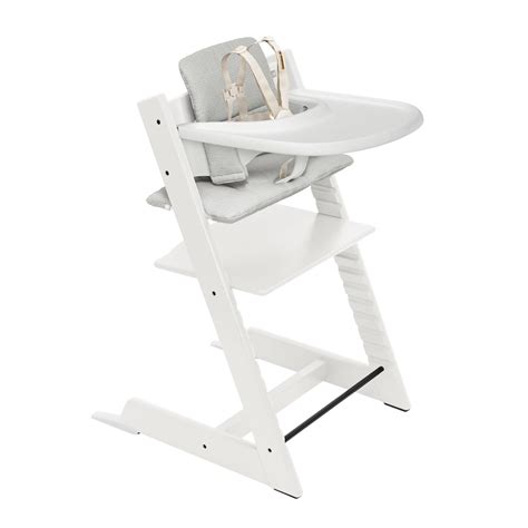Stokke Tripp Trapp High Chair 2 White Cushion 2 Nordic Grey Stokke Tray