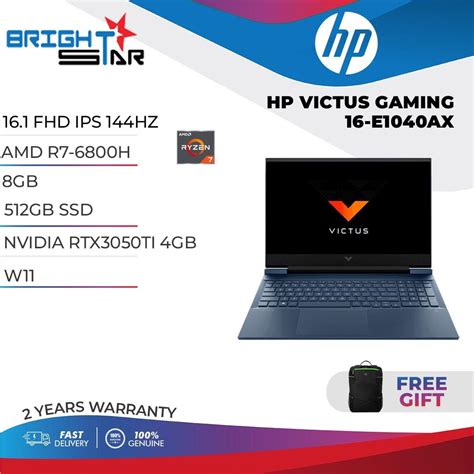 Hp Victus Gaming Ryzen H Gb Gb Ssd Rtx Ti Gb W Computers Tech Laptops