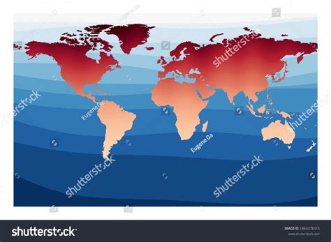 World Map Vector Cylindrical Stereographic Projection Stock Vector Royalty Free 1864378315