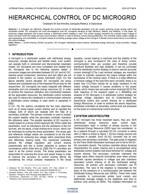 Hierarchical Control Of Dc Microgrid Pdf Distributed Generation