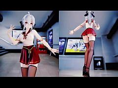 Dual Screen Gentleman Perspective Weak Sound D Animation Vibrato Style Naked Dance Cute Girl